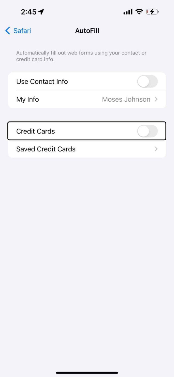 How to Change your Safari AutoFill Data | GeeksChalk