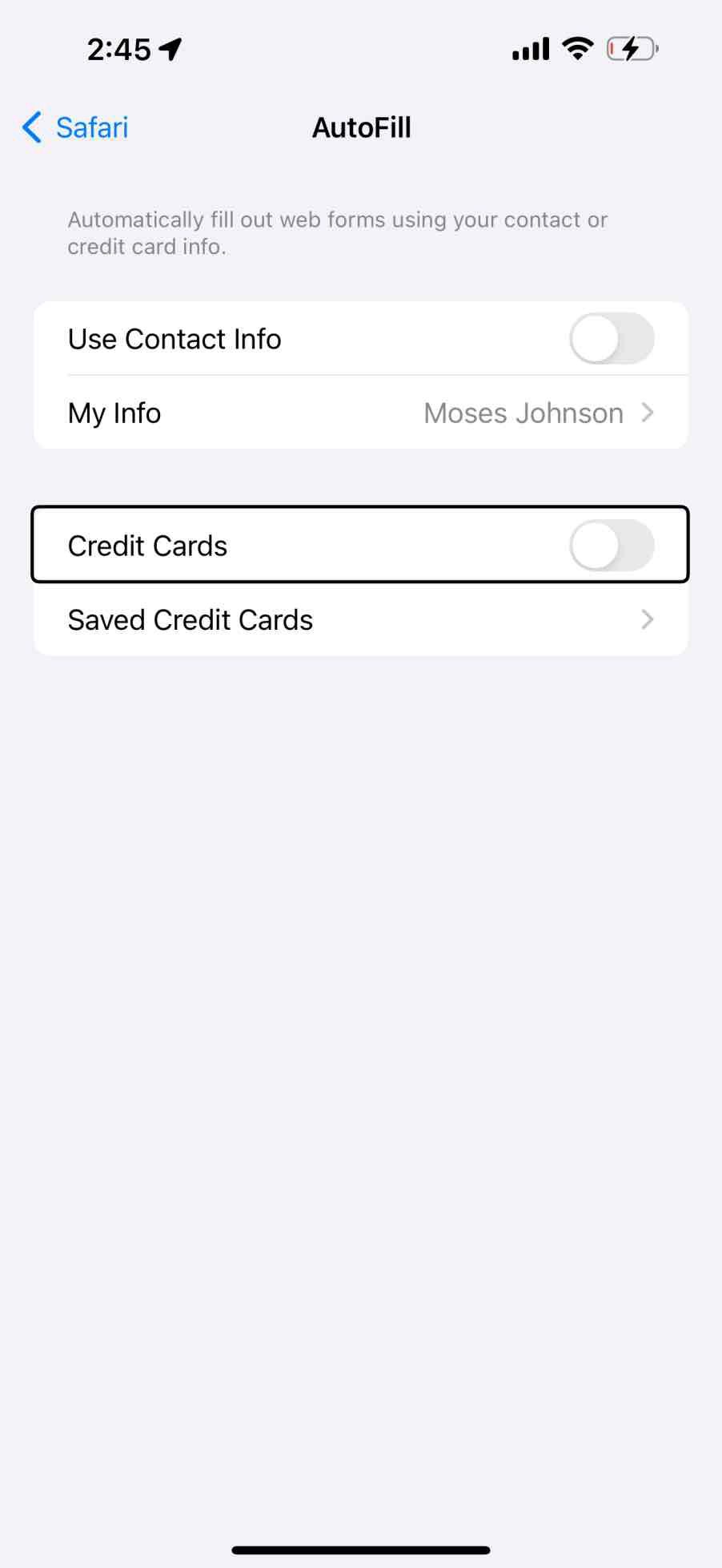 How to Change your Safari AutoFill Data | GeeksChalk