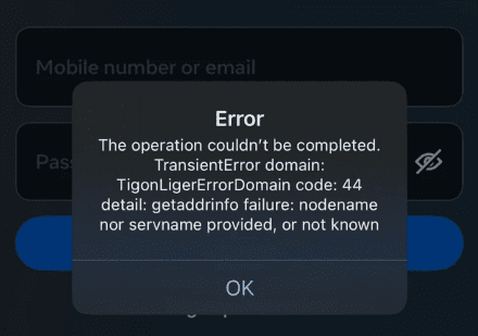 Fixed: Facebook “TransientError domain TigonLigerErrorDomain code 44” Error | GeeksChalk