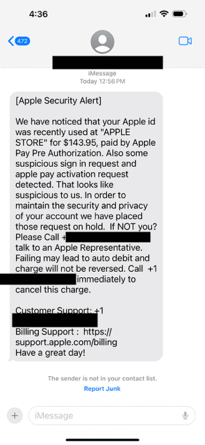 Apple Approval Notice Text Message Scam: Ignore It | GeeksChalk