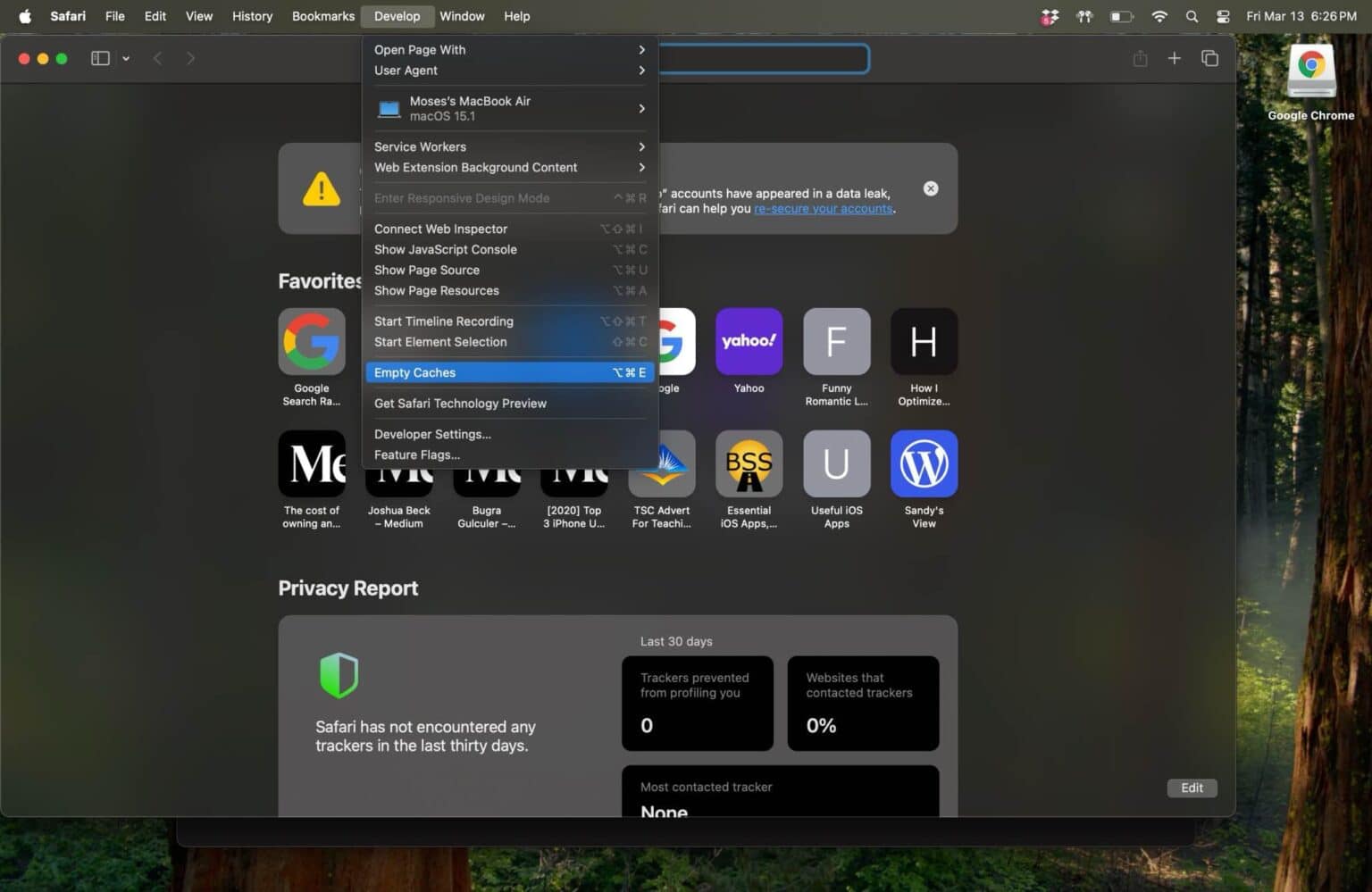 How to Clear the Browser Cache in Safari on Mac | GeeksChalk